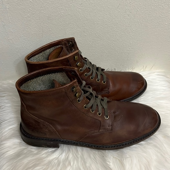 Fossil | Shoes | Fossil Mens Genuine Leather Brown Lace Up Boots Ankle ...